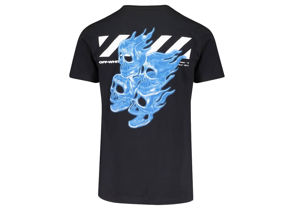 Off White Diagonal Skulls Tee Black - kickstw