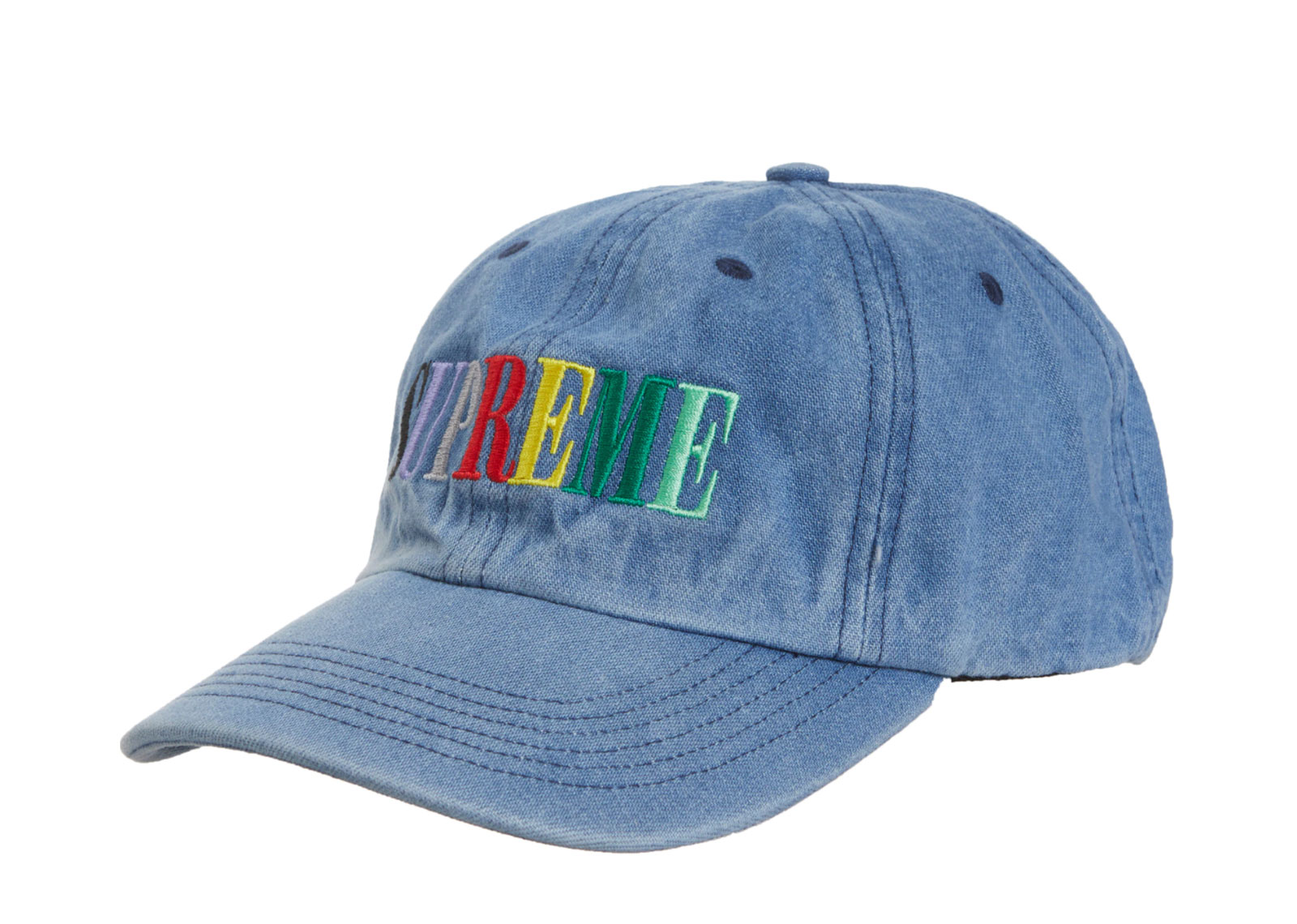 Buy Supreme Multi Color Logo 6-Panel Light Denim Online in Australia ...