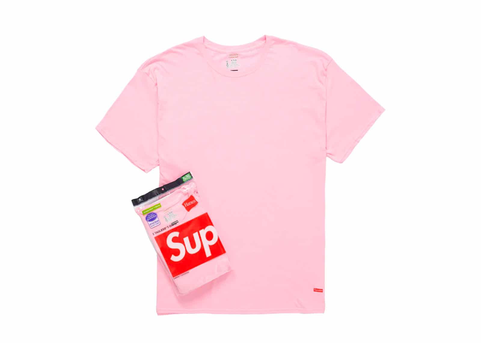 Buy Supreme Hanes Tagless Tees (2 Pack) Pink Online in Australia | KickSTW