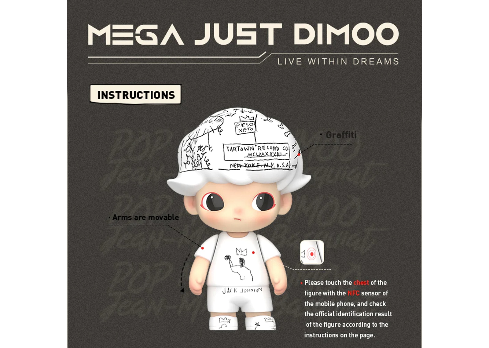 Pop Mart Mega Collection 1000% Just Dimoo x Jean-Michel Basquiat | KICKSTW