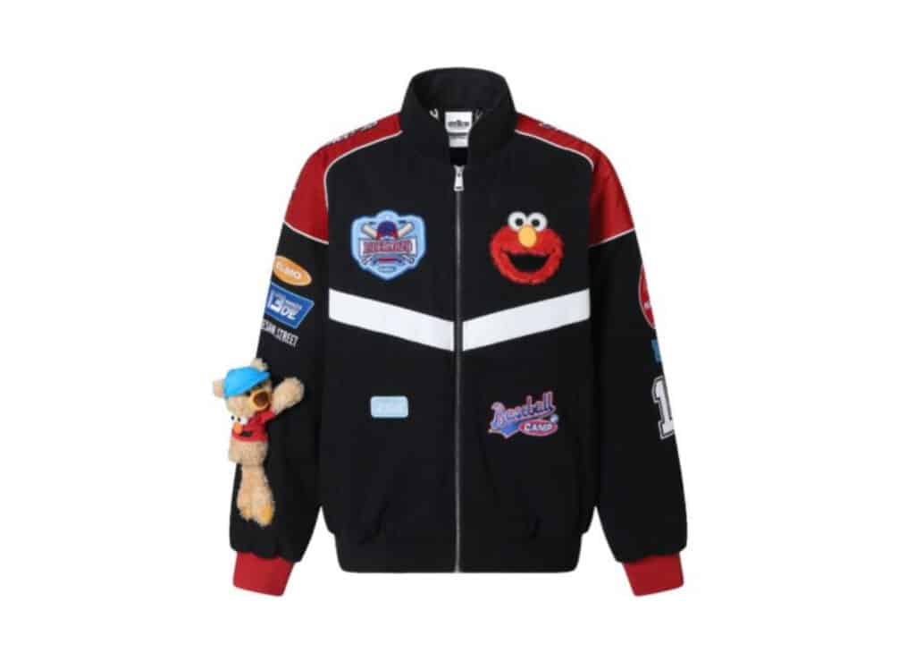 Buy 13De Marzo x Sesame Street Elmo Baseball Racing Jacket Black Online ...
