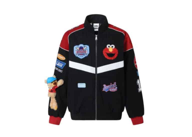Buy 13De Marzo x Sesame Street Elmo Baseball Racing Jacket Black Online ...