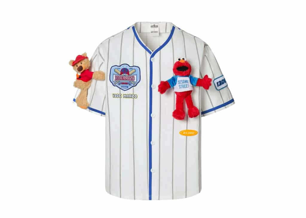Buy 13De Marzo x Sesame Street Elmo Short Baseball Jersey Cardigan ...