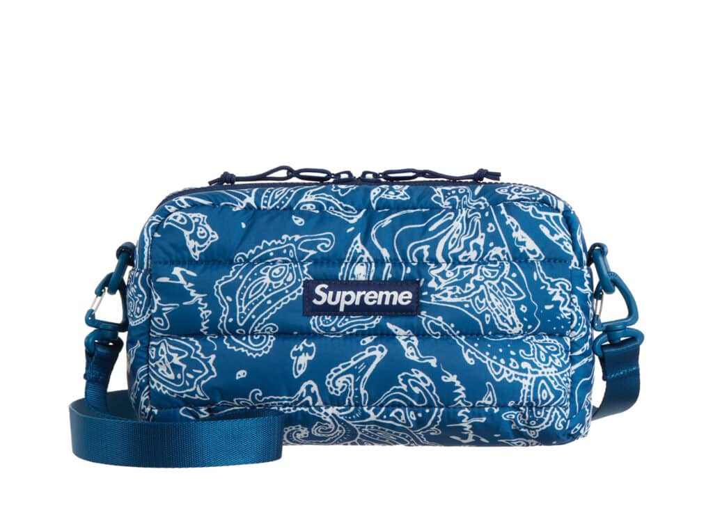 Buy Supreme Puffer Side Bag Blue Paisley Online in Australia | KickSTW