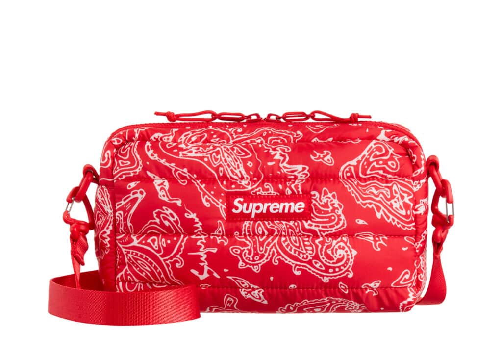 Buy Supreme Puffer Side Bag Red Paisley Online in Australia | KickSTW