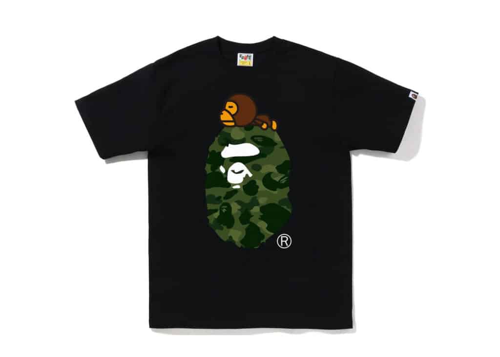 Buy Bape Color Camo Milo On Big Ape Tee (FW22) Black Green Online in ...
