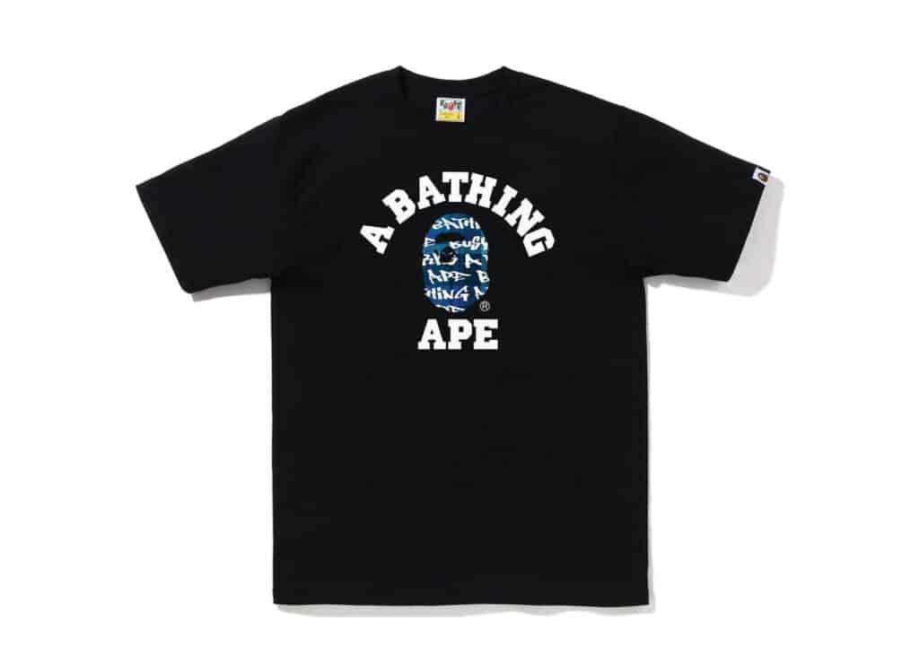 Buy Bape Graffiti Check College Tee Black Blue Online in Australia ...