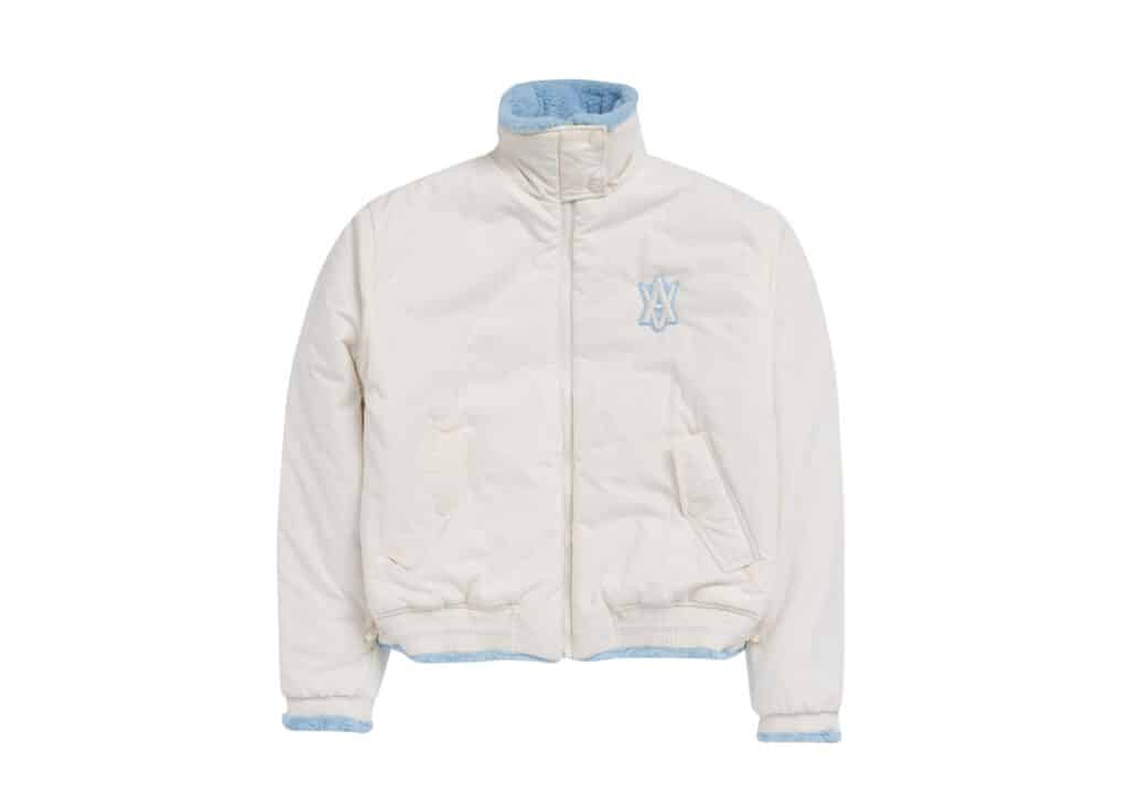 Buy ADLV Reversible A Logo Emblem Fake Fur Jacket Sky Blue Online in ...