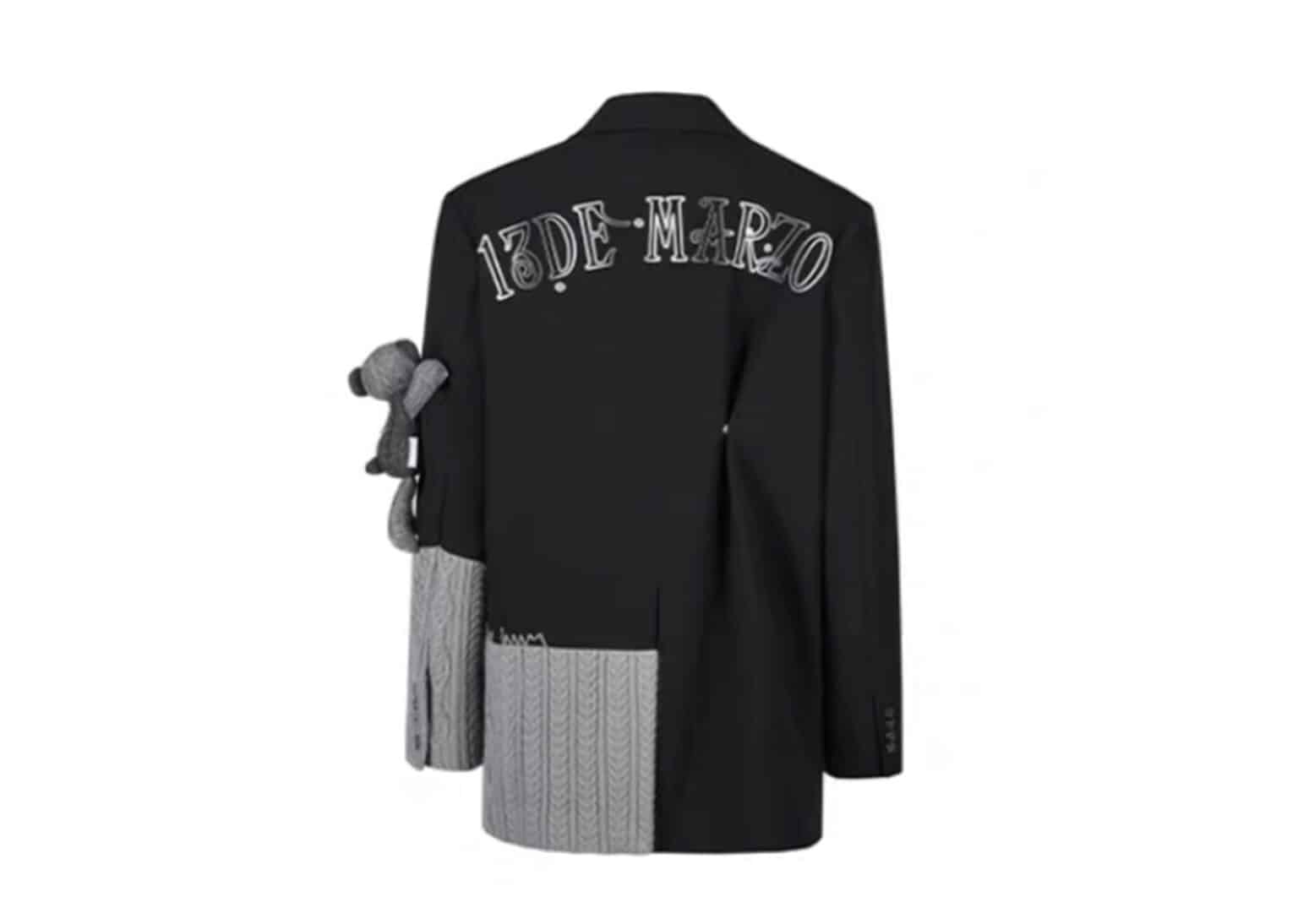 Buy 13De Marzo Double Layer Knit Patch Suit Black Online in Australia ...