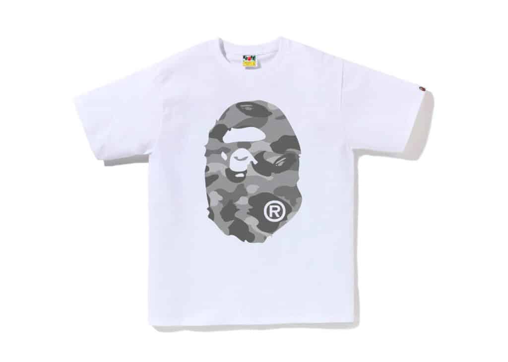 Buy BAPE Honeycomb Camo Big Ape Head Tee White Grey Online in Australia ...