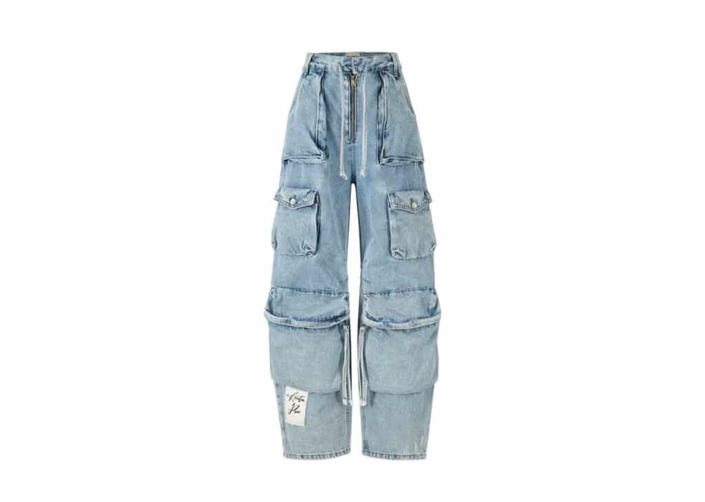 Buy Aventen Pin Signature Logo Patch Pockets Faded Jeans Blue Online in ...