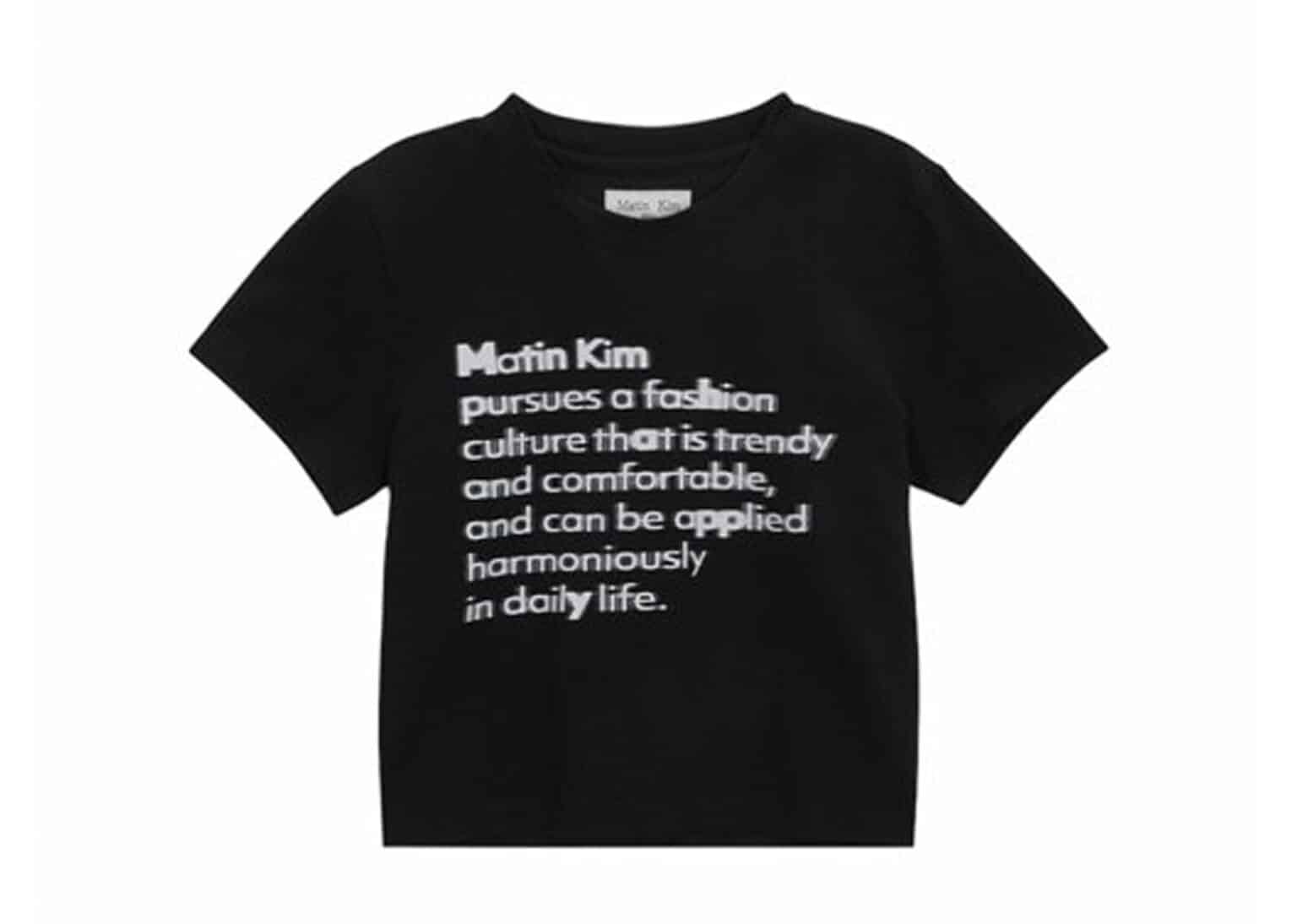 Buy Matin Kim Bold Typo Crop Tee Black TS059 Online in Australia | KickSTW