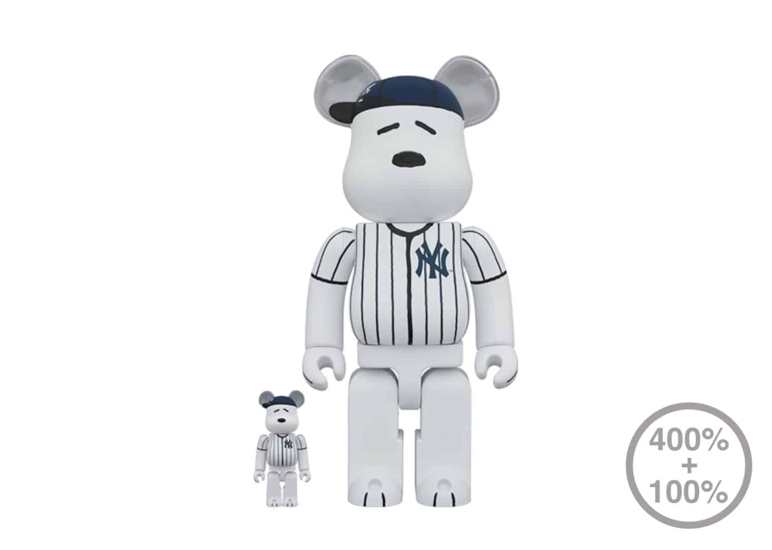 Buy Bearbrick x Peanuts x MLB New York Yankees Snoopy 100% & 400% Set ...