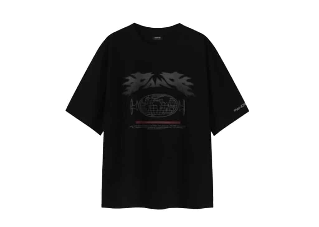 Buy PANQ 2024SS Logo Globe Tee Black Online in Australia | KickSTW