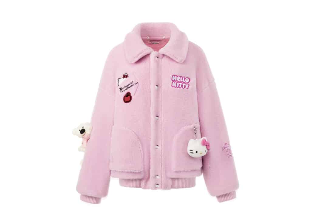 Buy 13De Marzo x Sanrio Hello Kitty Bear Fleece Coat Jacket Pink Online ...