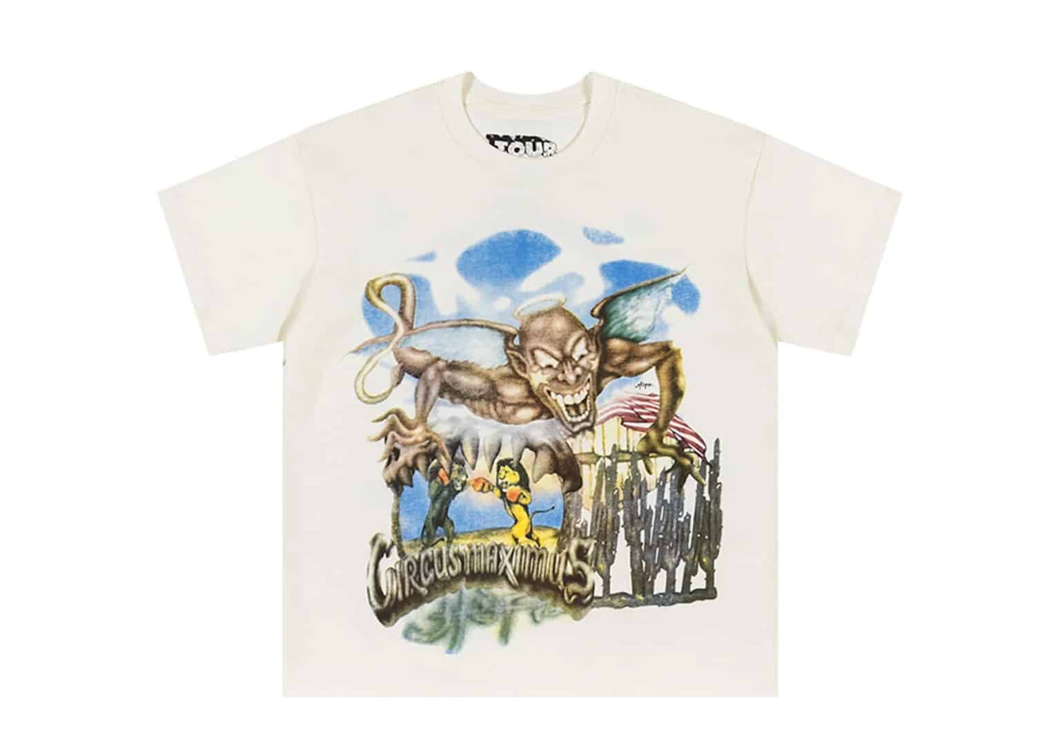 Buy Travis Scott Utopia Circus Maximus 2023 Tour III Tee White Online ...