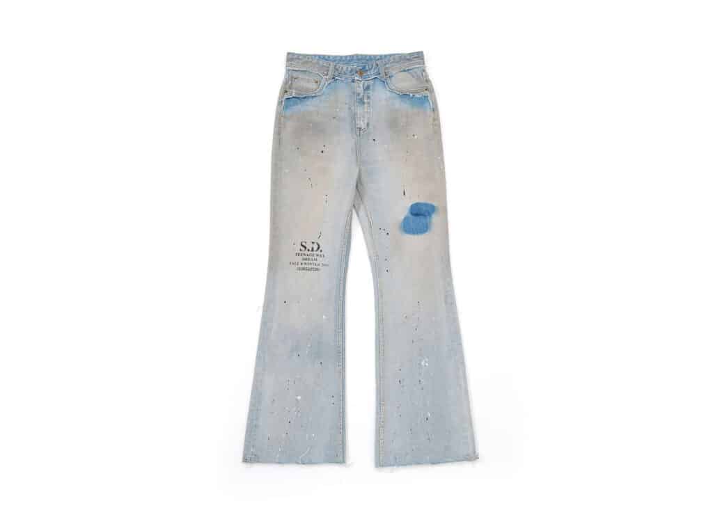 Buy SONGAADON Patchwork Denim Flare Jeans Light Blue Online in Australia | KickSTW