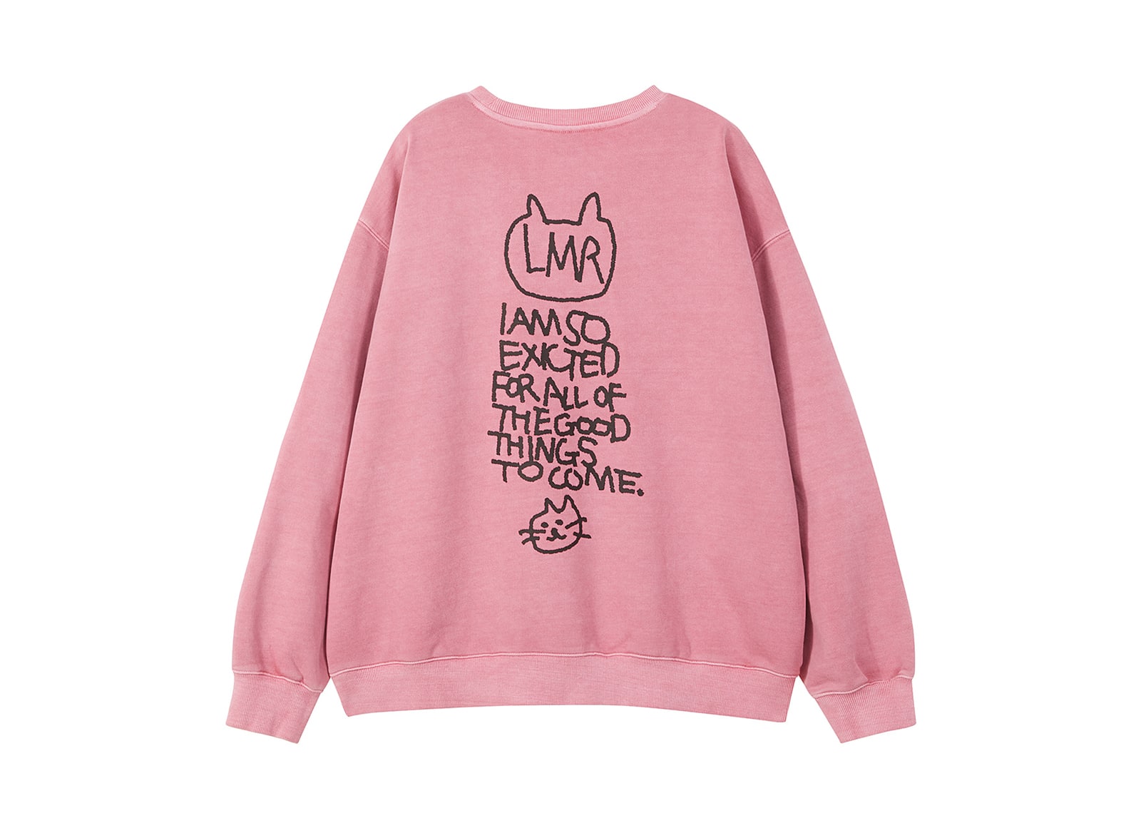 Buy LMR Symbol Logo Drawing Lettering Dyeing Crewneck Pink Online in ...