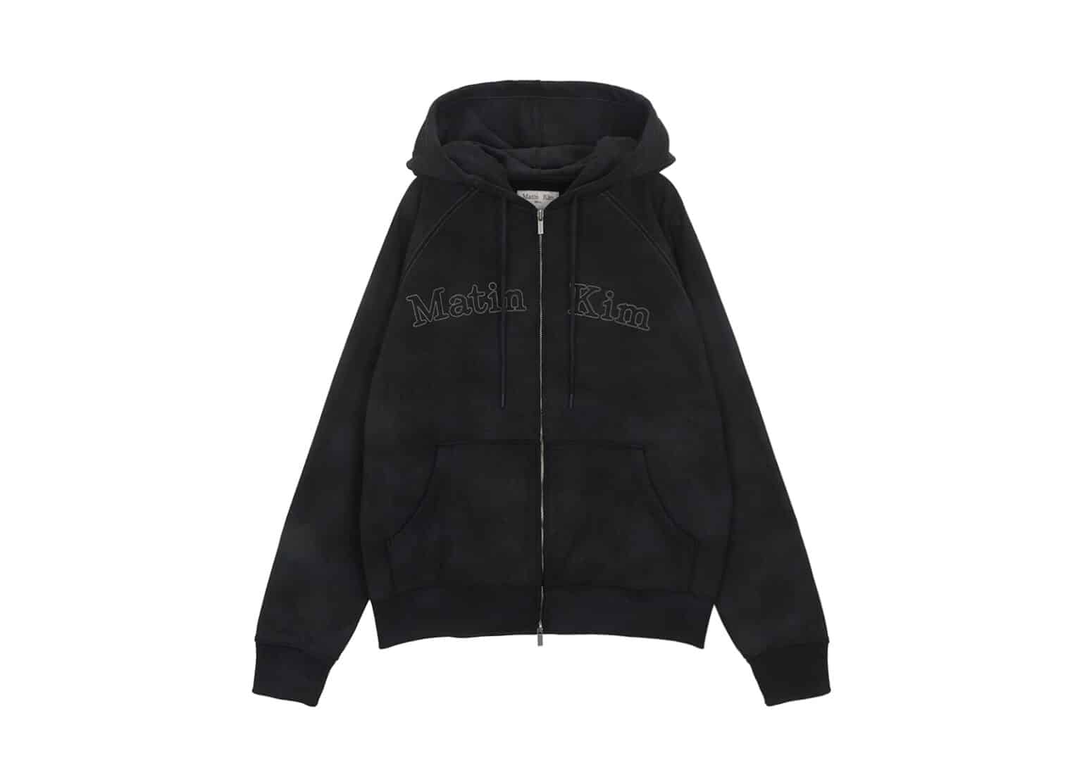 Buy Matin Kim Front Logo Stitch Washed Zip Up Hoodie Dark Grey JP034 Online in Australia | KickSTW