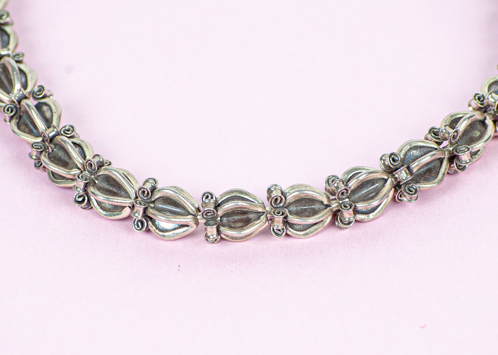 Buy 999 Silver Handmade Jewel Chain Flower Clasp Necklace Online in ...