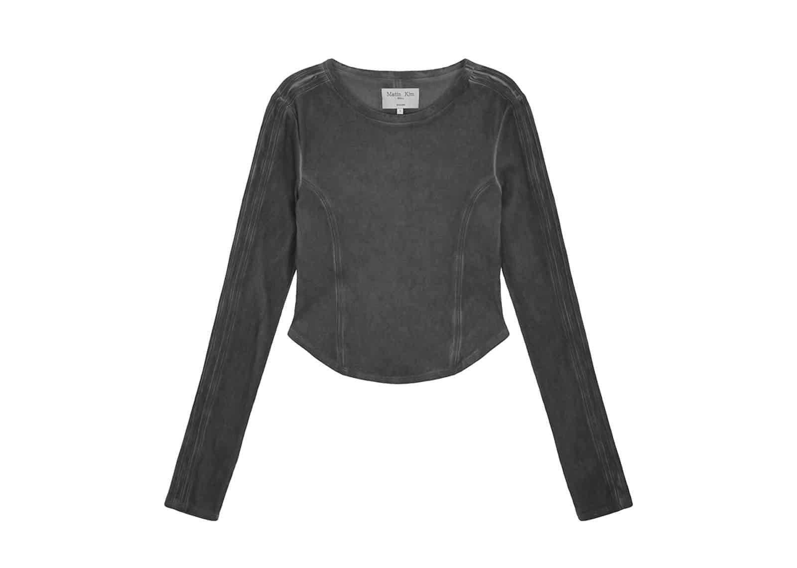 Buy Matin Kim Sleeve Blinding Washed Top Charcoal TS017 Online in ...