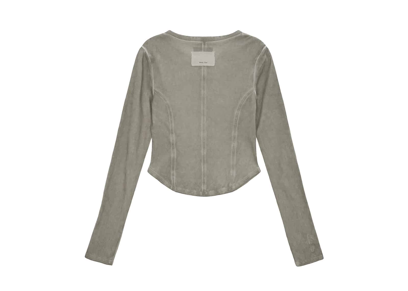 Buy Matin Kim Sleeve Blinding Washed Top Khaki TS017 Online in ...