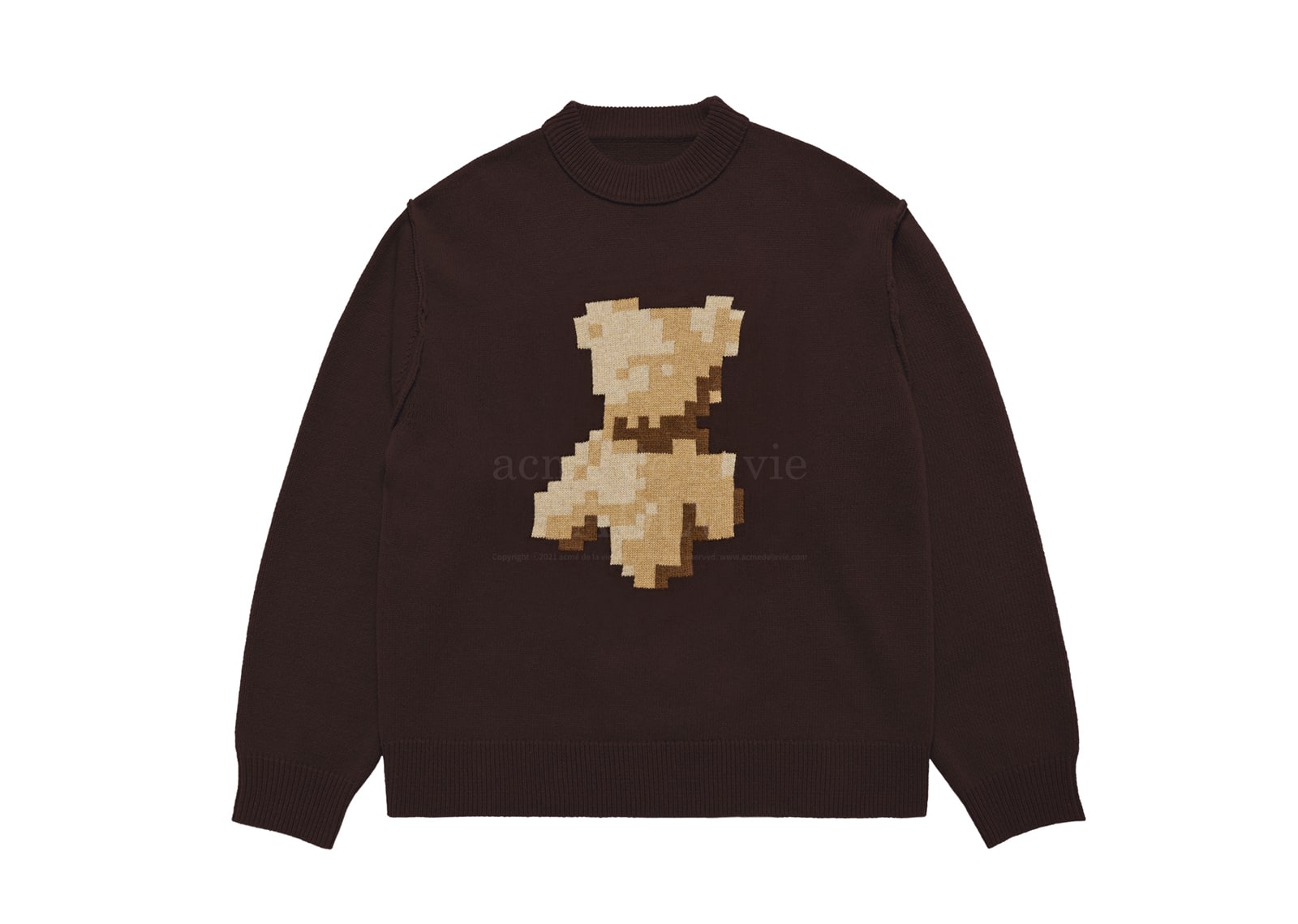 Buy ADLV Pixel Bear Artwork Knit Brown Online in Australia | KickSTW