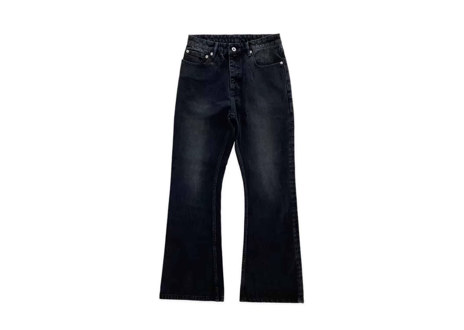 Buy Haonanhuang Distressed Washed Flared Denim Jeans Black H219 Online ...