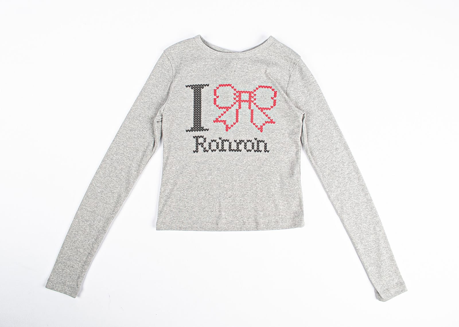 Buy Ronron I Ribbon Jacquard Long Sleeve Grey Online in Australia | KickSTW