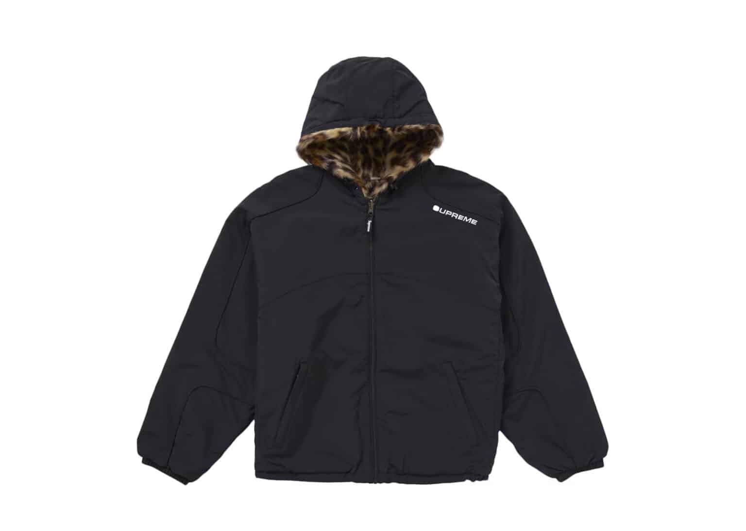 Buy Supreme Faux Fur Reversible Hooded Track Jacket Black Online in ...